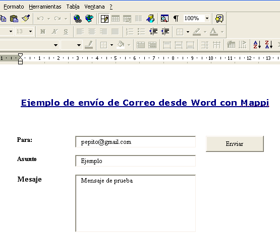 Enviar Mail desde Word con Mappi